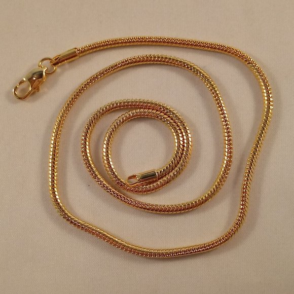 Jewelry | Snake Chain Necklace 24k Yellow Gold Filled Snake Rope Chain ...